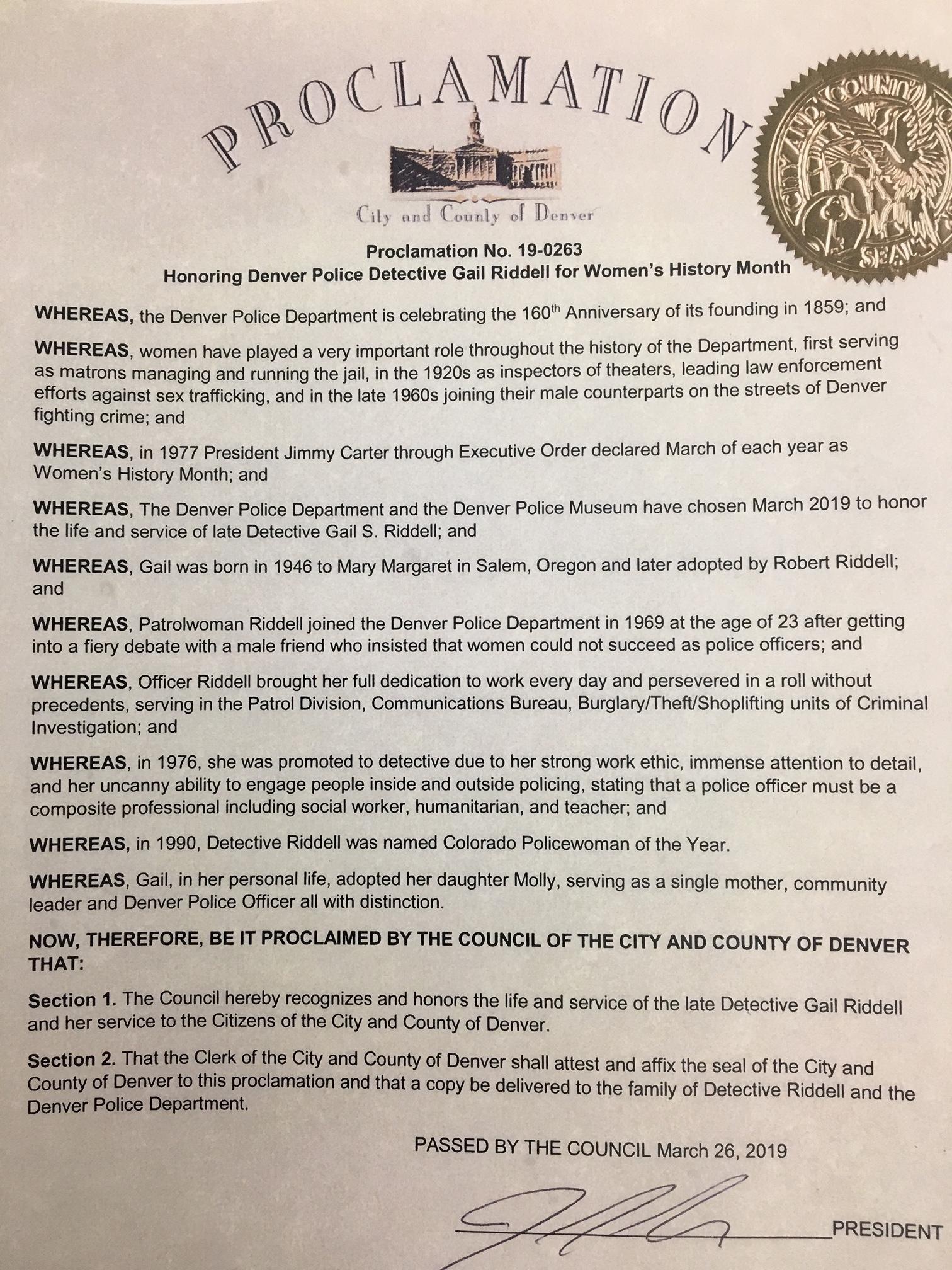 DPD Honoring ‘Naturally Good’ Trail Blazing Female Detective - Denver ...