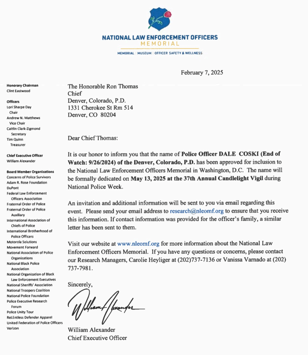 Officer Dale Coski Added To The National Law Enforcement Officers ...